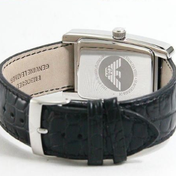 Emporio Armani | Accessories | Emporio Armani Ar43 Black Dial Leather ...